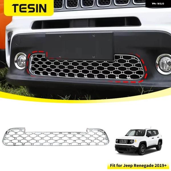 ジープ レネゲード 2019 - 24用 フロント バンパー レーシング グリル 虫よけネット デコレーションカバー カスタム パーツ アクセサリーHigh-concerned chemical:NoneExternal Testing C...