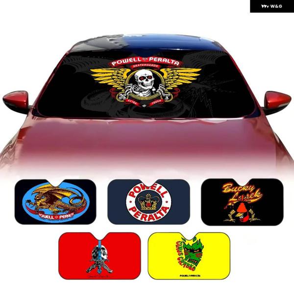 P-POWELLS ウィングスカル P-PERALTAS 車用 フロントガラス サンシェード 折りたたみ式車フロントカバー 車用サンシェード 光線を遮断 カスタム パーツ アクセサリーProduct application scenario...