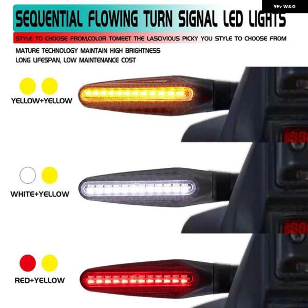 4個 オートバイ LED ウィンカーライト ホワイト レッド アンバー フローティング インジケーター 12V フロント リアライト フラッシャー ウインカー ダート バイク スポーツ用 カスタム パーツ アクセサリーBattery Inc...