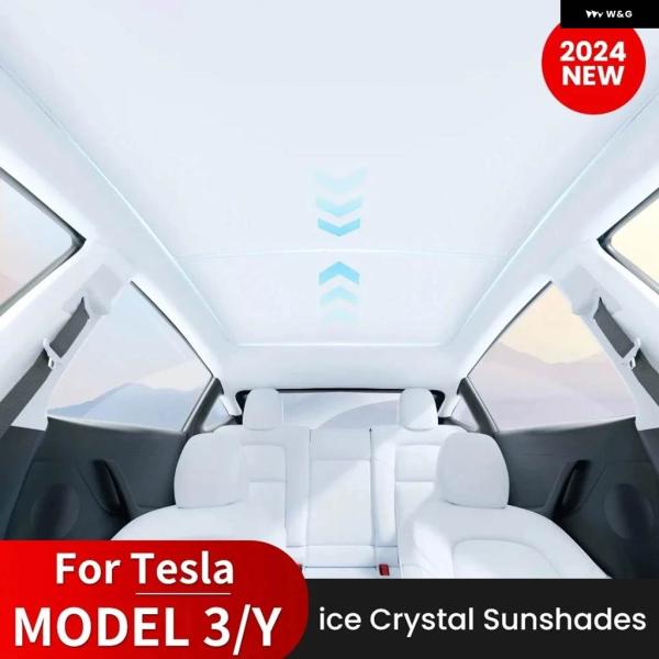 テスラ 2025 モデルY ジュニパー ローンチ モデル3 ハイランドサンルーフ アイスクロス バックルサンルーフ ガラススカイライト用サンシェード カスタム パーツ アクセサリーProduct application scenarios:...