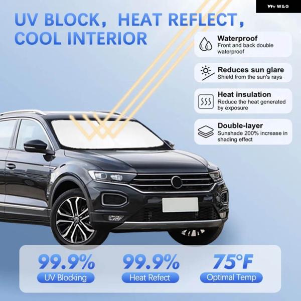 フォルクスワーゲン VW T-ROC 2017-2023用 車用 フロントガラス サンシェード サンバイザー プロテクター 紫外線カット S 車 カスタム パーツ アクセサリーProduct application scenarios:Ot...