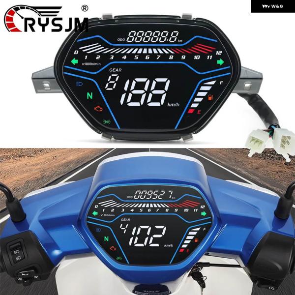 デジタル LED バイク オドメータースピード メーター トリップメーター オド ダッシュボード RPM EX5 クラス 1 CX DX ホンダ WAVE100 CD110 ALPHA ORI TOKYODA カスタム パーツ アクセサリー...