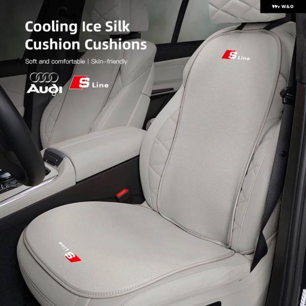 カーシートカバー パッド アイスシルク リア プロテクター マット クッション インテリア アウディ A1 A3 A4 A5 A6 A7 A8 Q2 Q3 Q5 Q7 Q8 クワトロ S7 S8用 カスタム パーツ アクセサリーHigh-c...