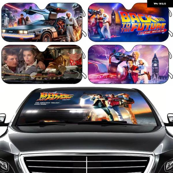 バックトゥザフューチャー 映画 車用サンシェード フロントガラス 折りたたみ式 UVカット 遮熱 フロントガラス カバー カスタム パーツ アクセサリーProduct application scenarios:OtherCraft of ...