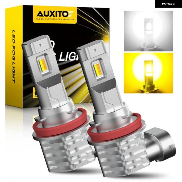2個 デュアルカラー H11 H8 LED フォグランプ 6000Kホワイト 3000Kイエロー アンバー H9 H16JP LED フォグランプ DRL ファンレス 防水 12V カスタム パーツ アクセサリーHigh-concerned...