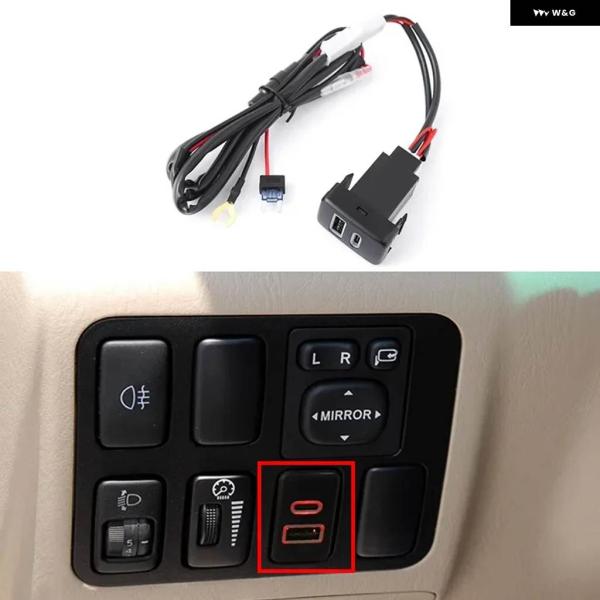 トヨタ 旧型FJクルーザー プラド LC120用カーチャージャーQC3.0 PD急速充電ヒューズ ボックス ソケットクイック充電 インターフェース アダプター ボタン カスタム パーツ アクセサリーHigh-concerned chemic...