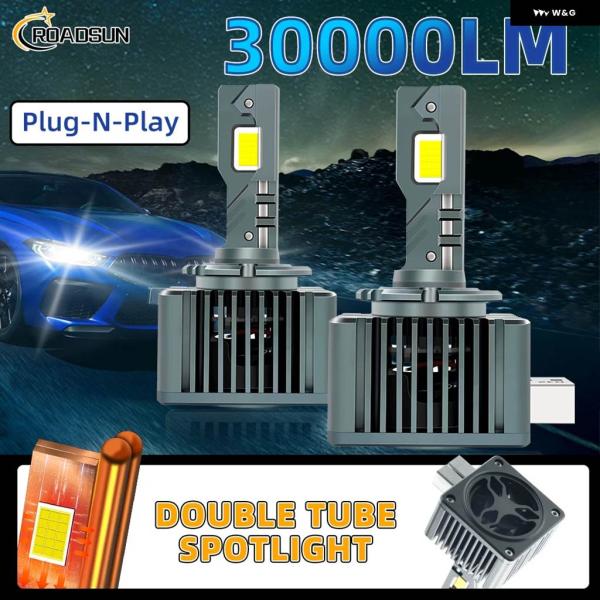 2個ターボD1S LED ヘッドライト バルブ D2S D4S D3S LED ヘッドランプ 6000K ホワイト 30000LM 120W 車用 ヘッドランプ バルブ カスタム パーツ アクセサリーHigh-concerned chemi...