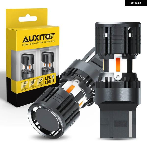 CANBUS 7440 W21W LED ウィンカーライト バルブ 2個 2200K アンバー 車用 フロントリア インジケーター ライト T20 ファン 12V カスタム パーツ アクセサリーHigh-concerned chemical...