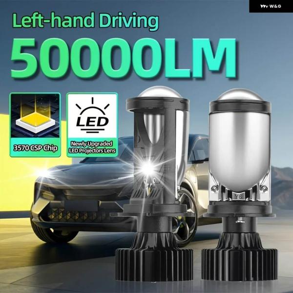 H4 LEDプロジェクターレンズ ハイ/ロービーム バルブ 90W 12V 24V 6000Kランプミニレンズ LED H4 9003 HIB2 バルブ ヘッドライト 車 バイク カスタム パーツ アクセサリーHigh-concerned ...