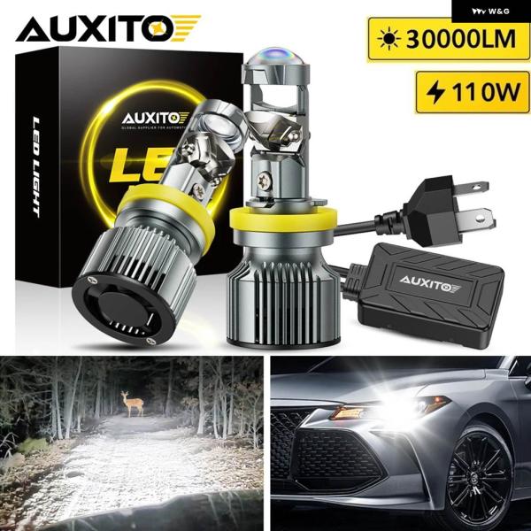 2個 H11 LEDプロジェクターレンズ ヘッドライト H8 H9 H7 H4 30000LM 110W モバイルHDスポットライトレンズ ランプ ファン ヘッドランプ カスタム パーツ アクセサリーHigh-concerned chemi...