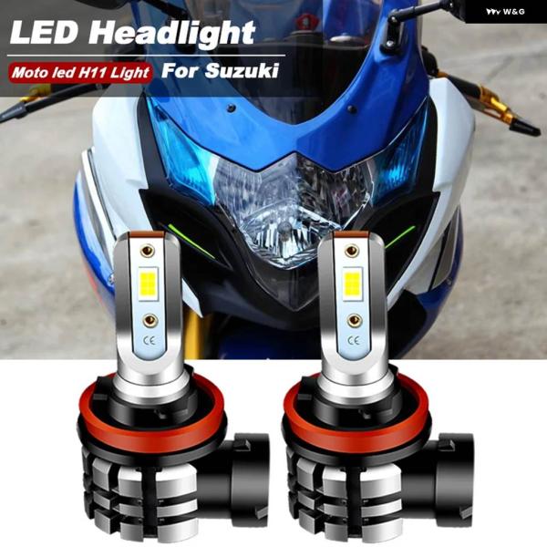 GSXR1000 2009-2016 K9 オートバイ H11 H8 LED ヘッドライト バルブ ハイ/ロービームランプ 9600LM 6000K ホワイト CANBUS 2個セット カスタム パーツ アクセサリーHigh-concern...