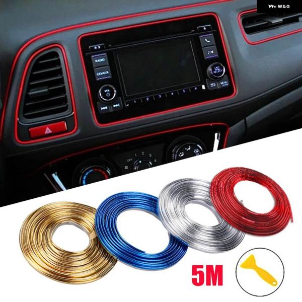 モールディング 装飾 フレキシブルストリップ 5M/1M インテリア モールディング カーカバー トリム ダッシュボード ドアエッジ カスタム パーツ アクセサリーSticker Placement:Outlet,Door Interior...