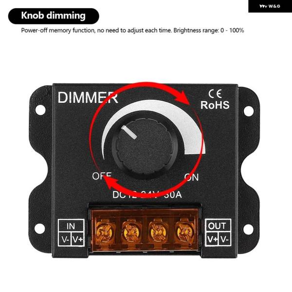 3キーノブ調光器 RV DC12V-24V LED 調光スイッチ 30A LED 調光 コントローラ ー PWMデジタル調光ランプストリップ 単色ランプ カスタム パーツ アクセサリーHigh-concerned chemical:None...