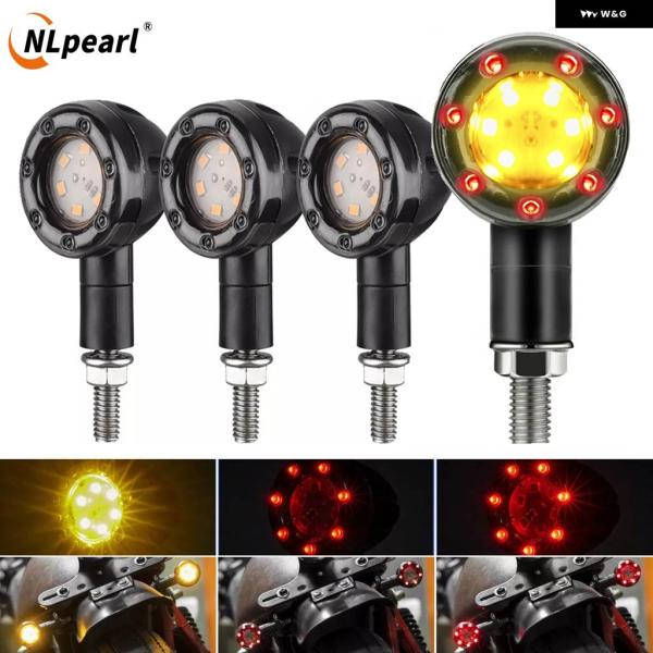 2/4個 オートバイ LED ウィンカー インジケーター ストップライト アンバー とレッド テールライト ハザード信号 バルブ ランプモーター カスタム パーツ アクセサリーBattery Included:NoHigh-concerne...