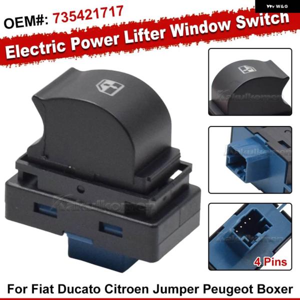 6554.XV 735421717 6554XV FIAT DUCATO CITROEN JUMPER PEUGEOT BOXER パワーウィンドウ コントロール スイッチレギュレーターリペア ボタン スイッチ カスタム パーツ アクセサリ...