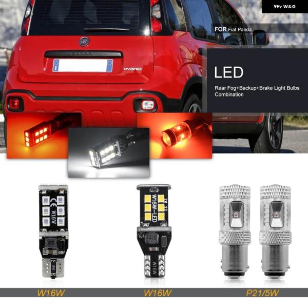 フィアット パンダ MK3 312 319 2012-2023 W16W P21/5W LED バックアップ/リバース/テールブレーキ/リア フォグランプ バルブ カスタム パーツ アクセサリーHigh-concerned chemical...