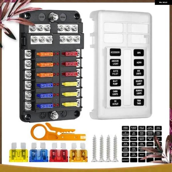 12ウェイブレードヒューズ 12V 32V 車 ボート ヒューズ ボックス ホルダー パワー パネル 付き キャンピングカー RV パーツ カスタム パーツ アクセサリーHigh-concerned chemical:NoneOrigin:...