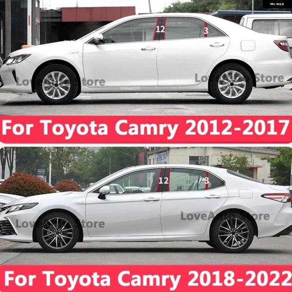 トヨタ カムリ XV70 XV50 車窓 センターコラム B C ピラー カバー モールディング ステッカー 外装 窓 フレーム 2012-2022 カスタム パーツ アクセサリーHigh-concerned chemical:NoneCa...