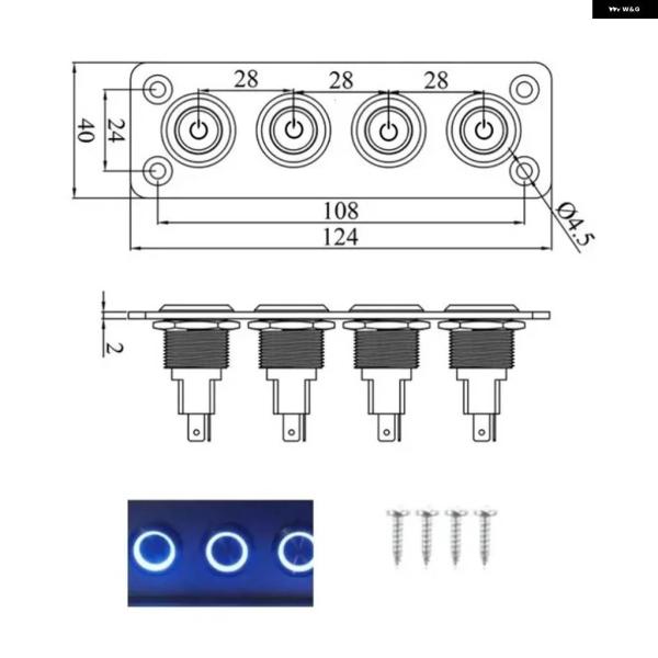 46ギャングIP65アルミ プッシュ ボタン スイッチ パネル はライト付き ボタン とデバイス 制御 で配線済み カスタム パーツ アクセサリーHigh-concerned chemical:NoneOrigin:Mainland Chi...