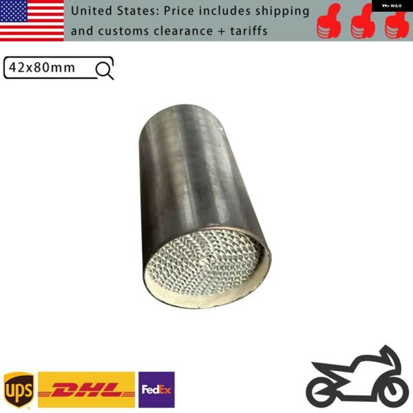 42X80MM オートバイ 触媒コンバーターコア 200 CPSI マフラー モーター エンジン システム クリーン排気 カスタム パーツ アクセサリーHigh-concerned chemical:NoneMaterial:Metal C...