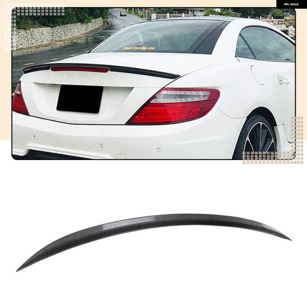 リア トランク リッドスポイラー ウイン グリップ カーボンルック/グロスブラック テールスプリッター メルセデス ベンツ R172 SLK SLC クラス 2011-2019 AMG カスタム パーツ アクセサリーHigh-concern...