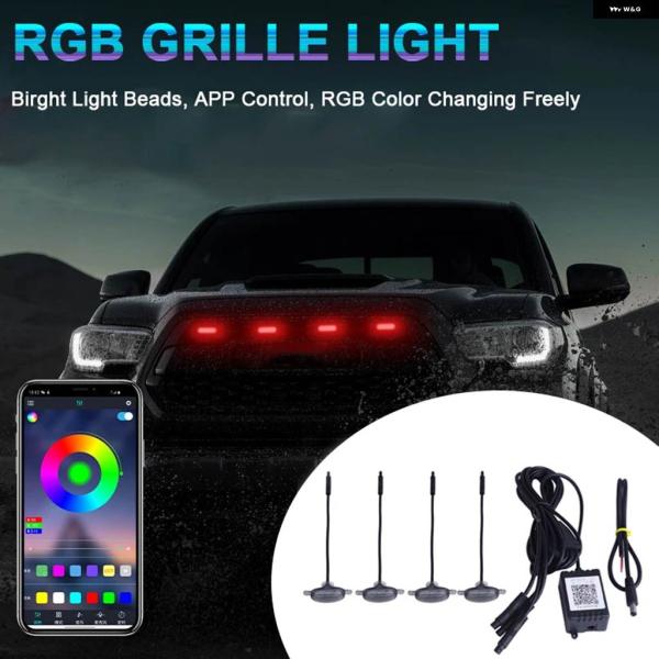 汎用 RGB グリル ライト フロント グリル LED ライト デイ ランニングライト アプリ コントロール グリル ライト オフロード トランク SUV SKU カスタム パーツ アクセサリーHigh-concerned chemical...