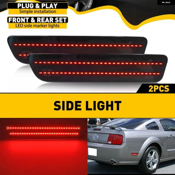 2個 防水 トレーラー LED アウトライン マーカーライト フォード マスタング 2005/09/01 リア LED サイドマーカー 交換用 カスタム パーツ アクセサリーHigh-concerned chemical:NoneFor V...