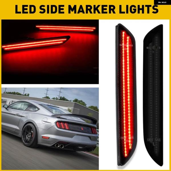 フォード マスタング V6 エコブースト GT ブリット シェルビー GT350 GT350R GT500 LED サイドマーカー ウィンカーライト カーアクセサリー 2個 カスタム パーツ アクセサリーVoltage:12 V / 24 ...