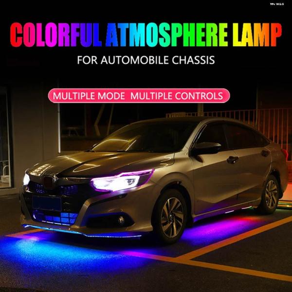 ダイナミックカーアンダーグローライトフレキシブルストリップフローティングLEDアンダーボディAPP コントロール オートネオンRGB 装飾 ムードランプDIYサイズ カスタム パーツ アクセサリーSpecial Features:Flowi...
