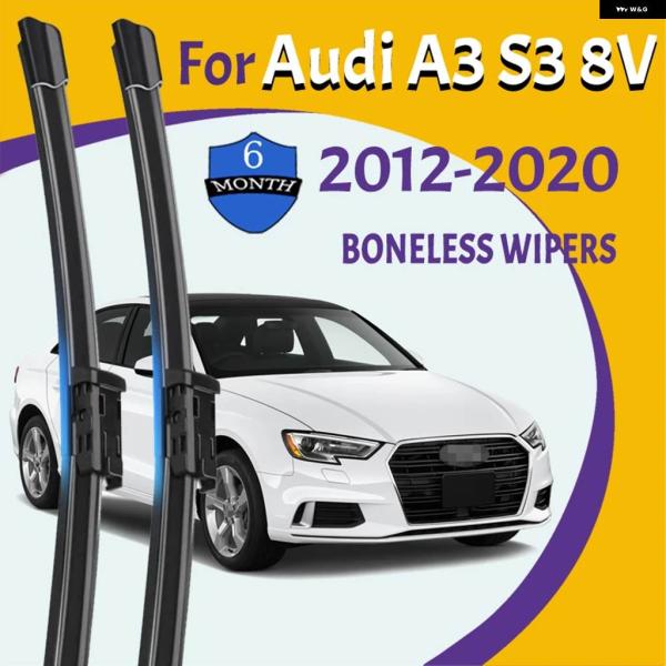 アウディ A3 S3 8V 2012-2020 車用 ワイパー ソフトラバー製 フロントガラス 洗浄 窓用 フロントガラス 用 カーパーツ 車用レインブラシ 24インチ 20インチ カスタム パーツ アクセサリーHigh-concerned...