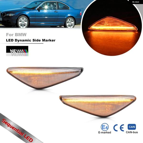 BMW 3シリーズ E46 クーペ/コンバーチブル 2004-2006 325CI 330CI シーケンシャルウィンカーウィンカー LEDサイドマーカーリピーターライト カスタム パーツ アクセサリーHigh-concerned chemi...