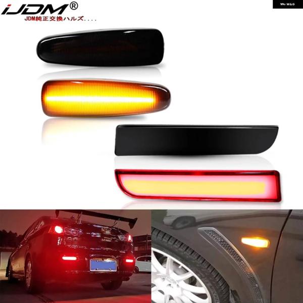 三菱 ランサーエボXミラー ジュ アウトランダー用 アンバー サイドマーカーランプ ウィンカー 赤 バンパー リフレクター テール/ブレーキ リア フォグランプ カスタム パーツ アクセサリーHigh-concerned chemical:...