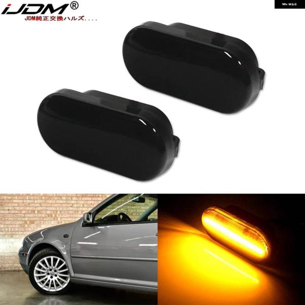 CANBUS アンバー イエロースモークサイドマーカーランプ ウィンカー LED インジケーター VW ボラ ゴルフ 3 4 パサート 3BG ポロ SB6 SB6 12V カスタム パーツ アクセサリーHigh-concerned che...