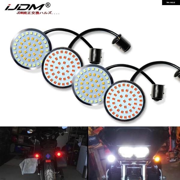 ホワイト/ アンバー 1157 フル LED ウィンカー 電球 ツーリング エレクトラグライド ロード キング スポーツスター バイク カスタム パーツ アクセサリーBattery Included:NoHigh-concerned che...