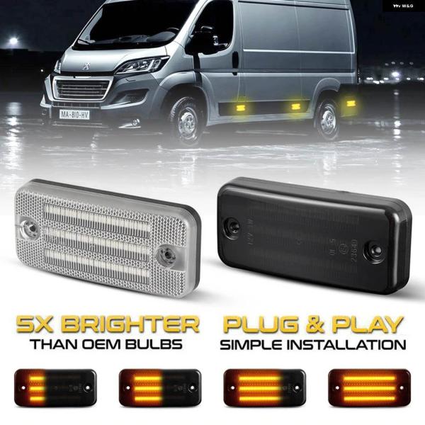 LED DYNAMIC SIDE MARKER LIGHT FOR PEUGEOT BOXER シトロエン ジャンパー リレー ジープ チェロキー 2 フィアット デュカト ルノー マグナム ボルボ FL カスタム パーツ アクセサリーFo...