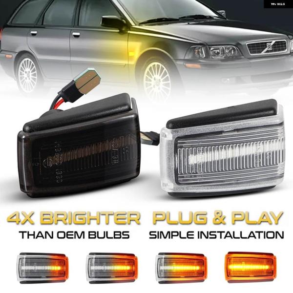 2ピース ダイナミック LED サイドマーカーブリンカーウインカー ボルボ V40V70S40850240740C70940S70S90960OEM 9178885 9190169 カスタム パーツ アクセサリーFor Vehicle Br...