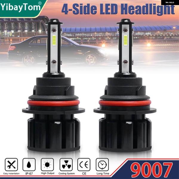 2PCS SUPER 120W 9007 HB5 LED ヘッドライト バルブ ヘッドランプ 20000LM 6000K 12V ホワイト HI/LO ビーム DRL フォグライト 交換 カスタム パーツ アクセサリーHigh-concer...