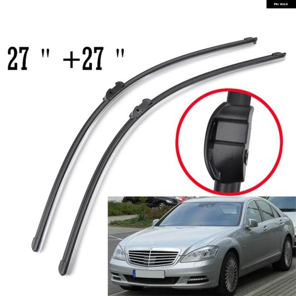 2X27インチ フロントガラス ワイパー ブレード メルセデス ベンツ S クラス W221 CL クラス W216 フロントウィンドウ 2006年 2007年 2008年 カスタム パーツ アクセサリーHigh-concerned che...