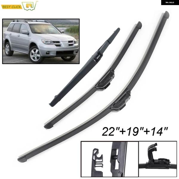 三菱 アウトランダーMK1 I 2003 - 07年式フロントリア ウィンドウ ワイパー ブレード カスタム パーツ アクセサリーHigh-concerned chemical:NonePlacement:FRONTYear:2003,20...