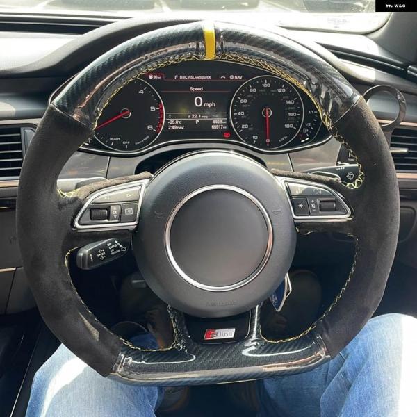 編み込みカーステアリングホイールカバー 滑り止めスエード アウディ S5 8T S6 C7 S7 G8 RS Q3 8U SQ5 8R S1 8X S3 8V スポーツバック S4 B8 アバント カスタム パーツ アクセサリーHigh-c...