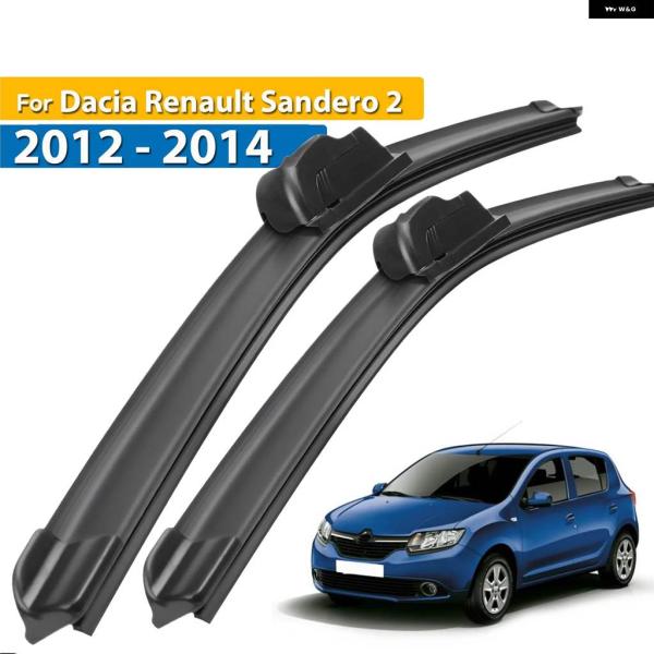LHD フロントワイパーブレード DACIA RENAULT SANDERO MK2 2012 - 2014 フロントガラス ウィンドスクリーン ウィンドウ レインブラシ 20インチ+22インチ カスタム パーツ アクセサリーHigh-co...