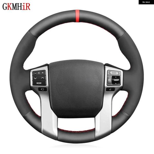 滑り止めブラックレザースエードカーステアリングホイールカバー トヨタ ランドクルーザー プラド タンドラ タコマ 4ランナー セコイア カスタム パーツ アクセサリーHigh-concerned chemical:NoneSpecial F...