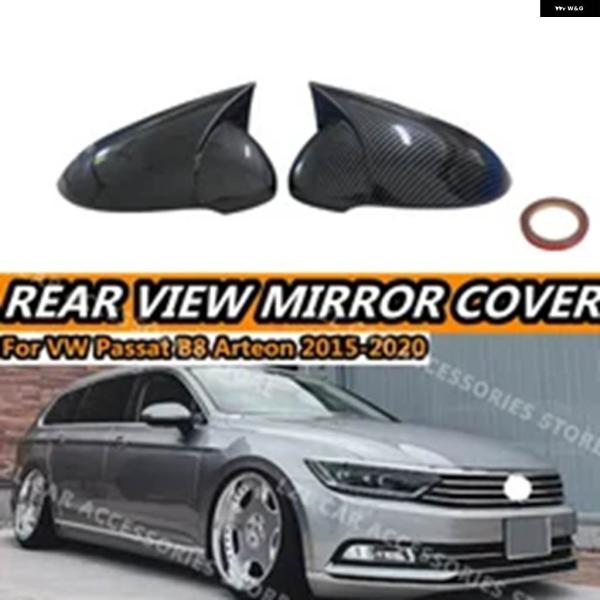 サイドウィングミラー カバー キャップ VW フォルクスワーゲン パサート B8 ヴァリアント アルテオン 2015-2020 バックミラー カバー トリム アドオン ブラック カスタム パーツ アクセサリーHigh-concerned c...