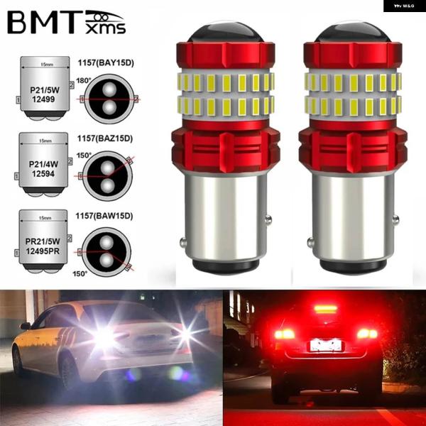 BMTXMS BAW15D PR21/5W CANBUS オートLED バルブ ブレーキライト BAZ15D 1157 P21/4W BAY15D P21 5W DRL ターンストップシグナルランプ カスタム パーツ アクセサリーHigh-...