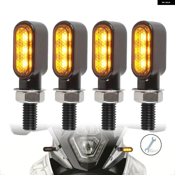 8MM ミニ LED バイク ウィンカー ライト ランプ インジケーター ウインカー アンバー クリニョタン モト 3LED 12V ヤマハ カワサキ カスタム パーツ アクセサリーItem Type:Turn Signal LightOr...