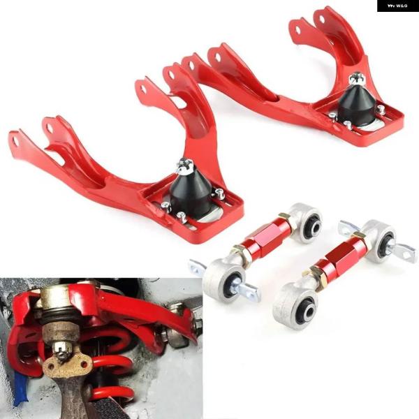 フロントアッパー式キャンバーアーム チューブ キット 1ペア 92-95 ホンダ シビック EG 92-00 式キャンバーキット レッド カー カスタム パーツ アクセサリーHigh-concerned chemical:NoneMater...