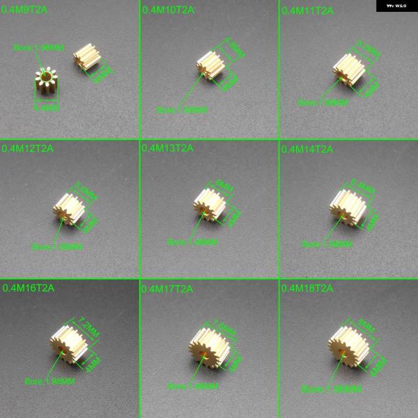 10個 0.4M 真鍮ギア スパー ピニオン マシン式 小型 0.4 モジュラス ボア穴 開口部 2MM 1.98MM 9/10/11/12/13/14/15/16/17/18トゥース カスタム パーツ アクセサリーHigh-concern...
