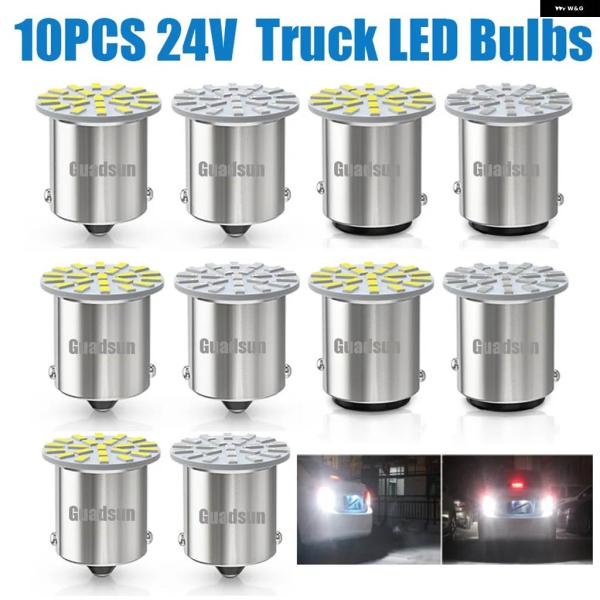 GUADSUN 10個 トラック 用LED 電球 24V 1156 1157 BA15S BAY15D 3014SMD ホワイト DRL デイタイム ランニングランプ カー ウィンカーライト カスタム パーツ アクセサリーFor Vehic...