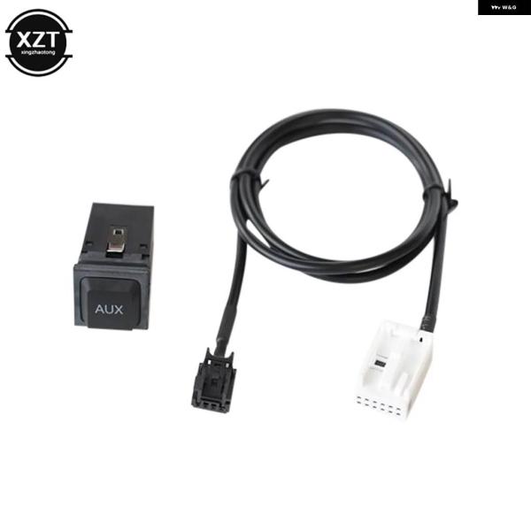 12ピン AUX オーディオ ケーブル AUX ソケットキット スイッチ+ ケーブル フォルクスワーゲン VW RCD300 RCD510 RNS315 カー カスタム パーツ アクセサリーHigh-concerned chemical:N...