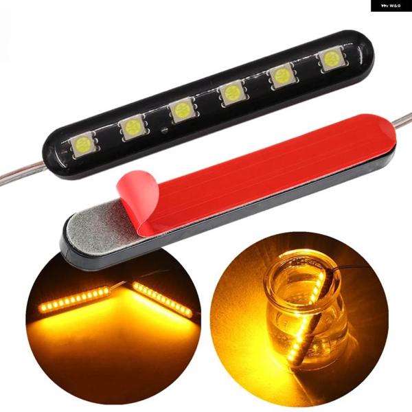 12V 6 LED ストロボライトストリップ 車 バイク LED トラック SUV バイク テールライト サイドストロボハザードフラッシュライト カスタム パーツ アクセサリーItem Type:Warning Signal LightBr...